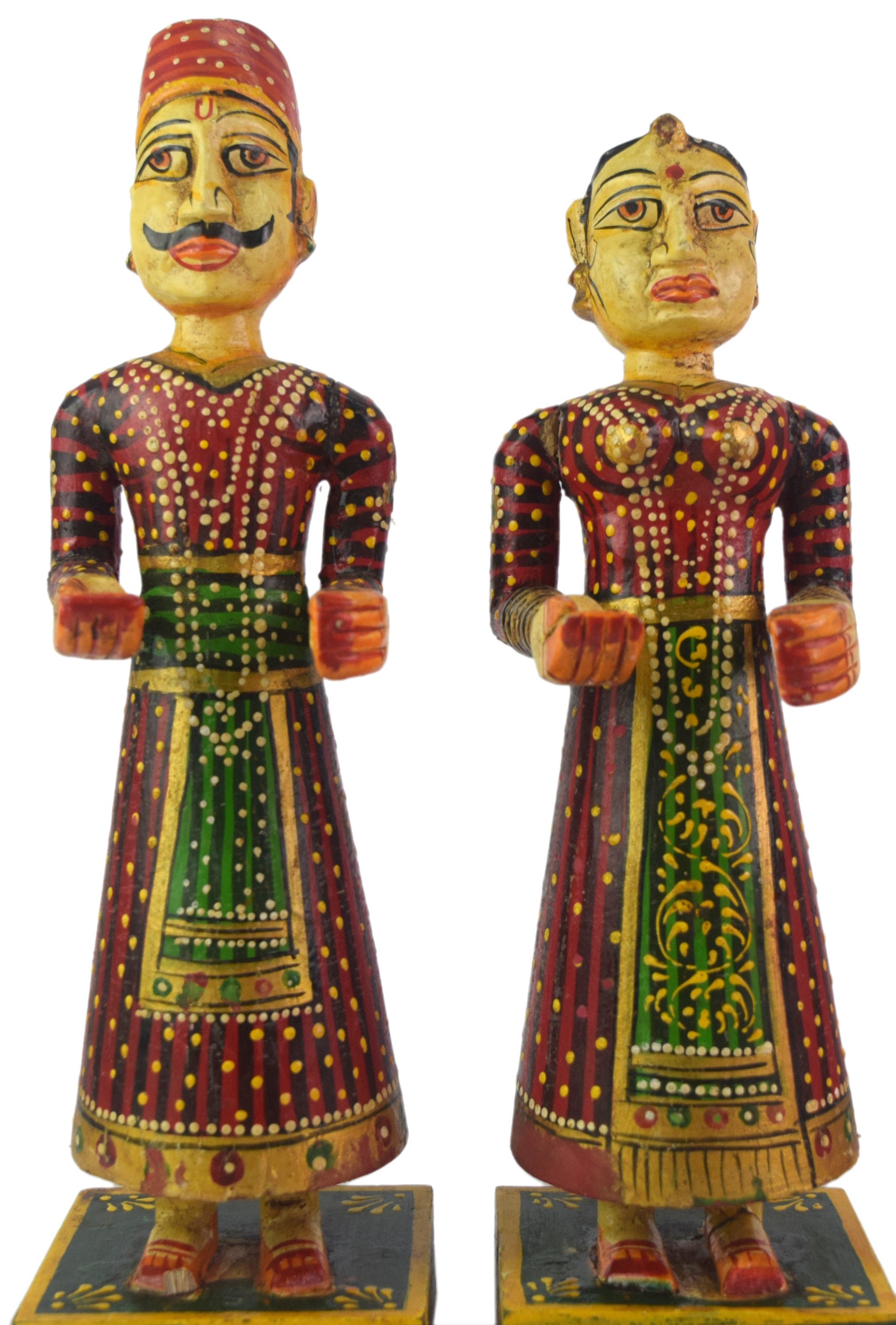 Vintage Hand Crafted Indian Holy Gangaur-pair Wood Decorative Figures ...