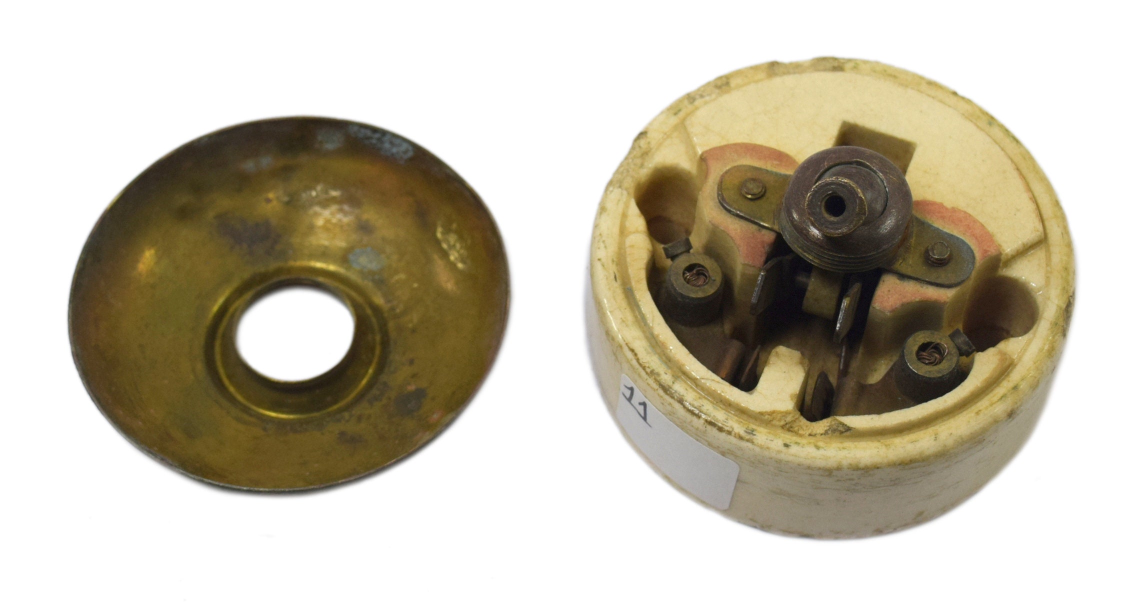 Vintage Vitreous Germany Made Electric Light Switches Brass & Ceramic ...