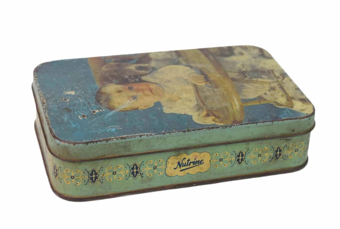 Vintage Advertisement Tin Box of Nutrine Confectionery Company - Etsy