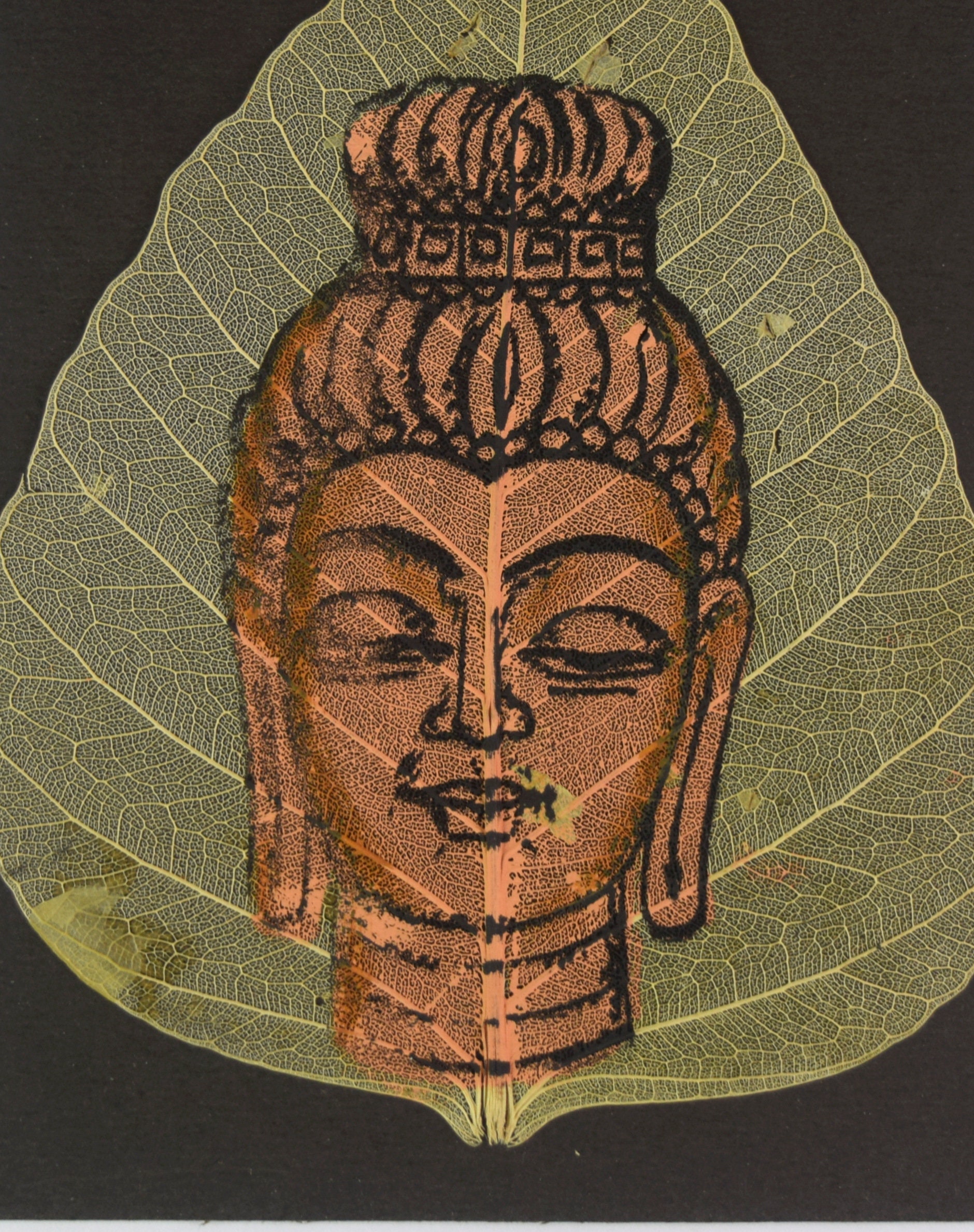 Buddha Original Peepal Tree Dried Leaf Beautiful Hand-made Buddha ...