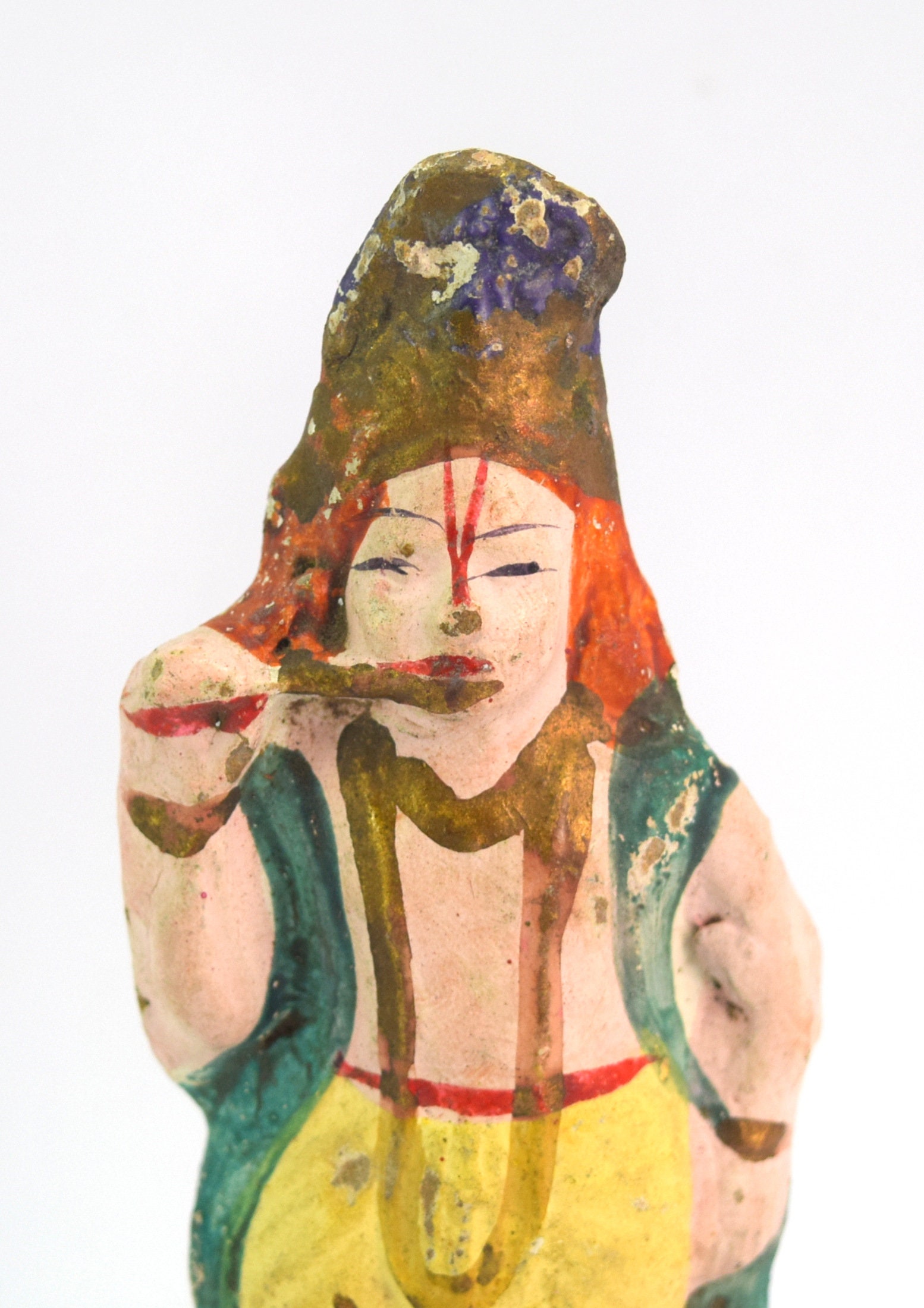 Indian Religious Lord Krishna Figure Playing With Flute Chapel Décor ...