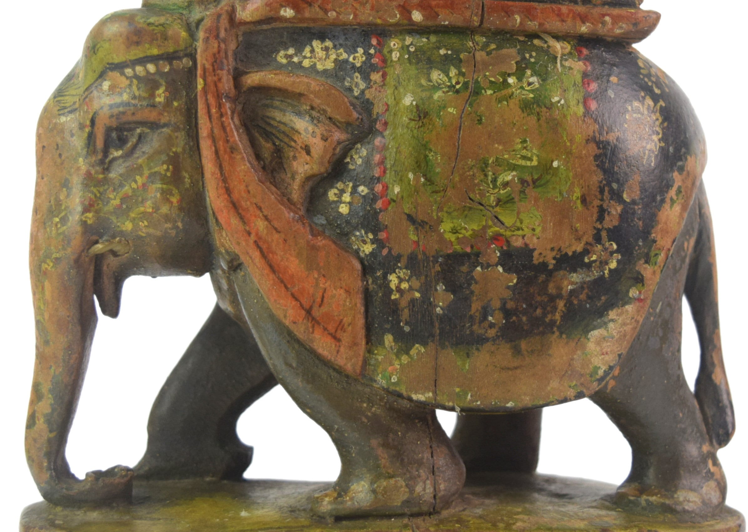Wooden Elephant Howdah Antique Handcrafted Figure Hand Painted Design ...