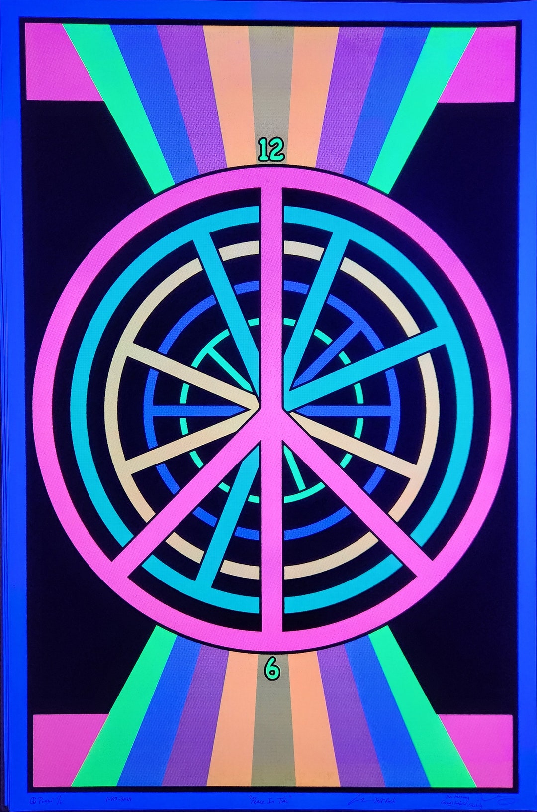 Psychedelic Peace Sign Blacklight Poster - Limited Edition - Etsy