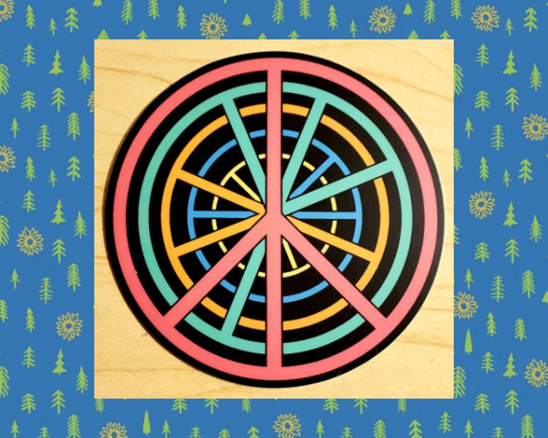Trippy Peace Sign 3 Vinyl Sticker peace in Time Clock/hippie Peace ...
