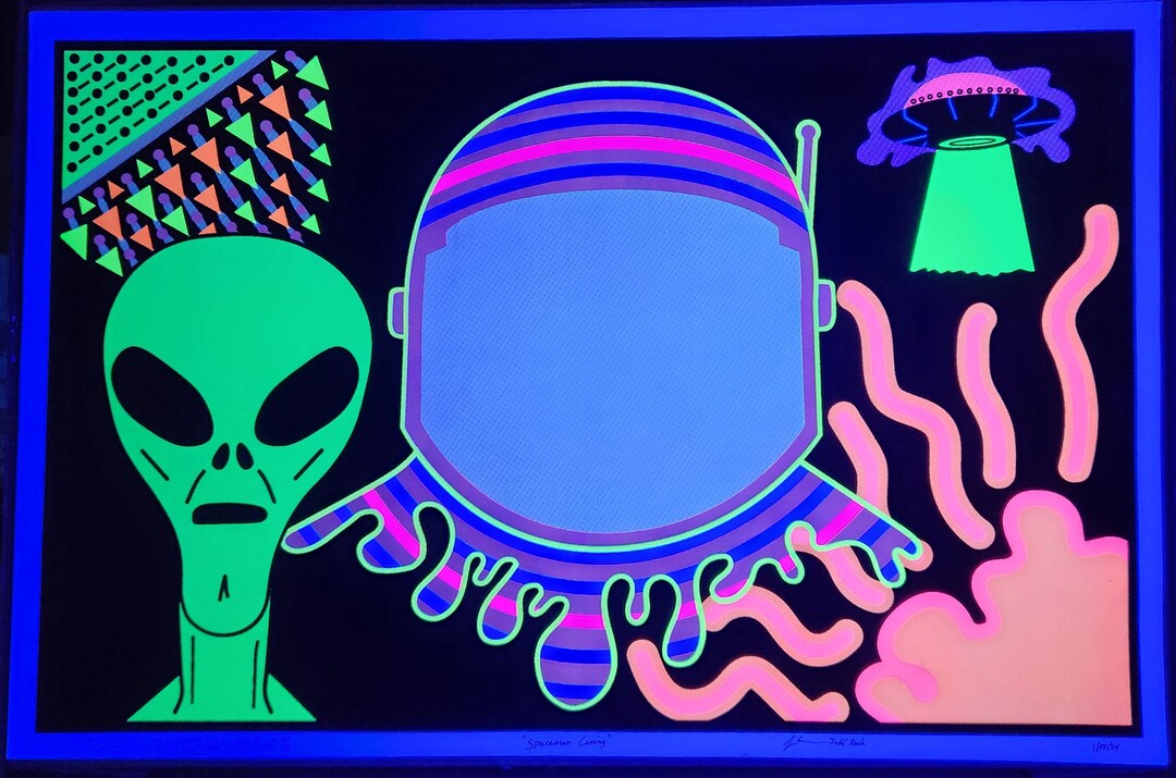 Limited Edition Spaceman & Alien Blacklight Poster “first Run 1/250 ...