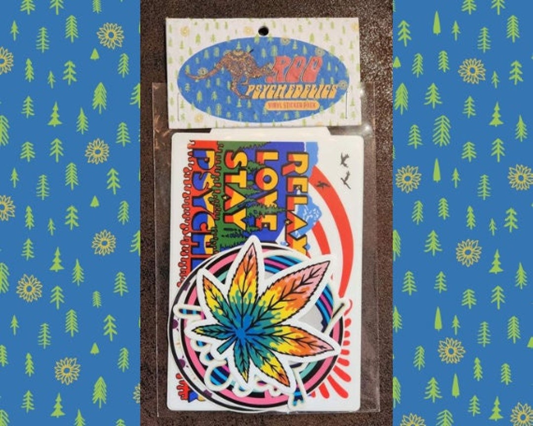 Trippy Vinyl Sticker 6 Pack/space Astronaut/peace Sign/3rd Eye/weed ...