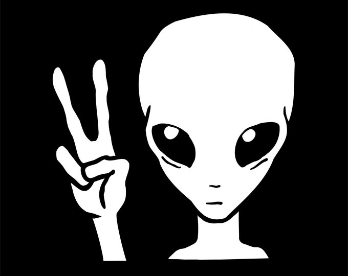 Alien Peace Offering Sign Window Decal Sticker - Etsy