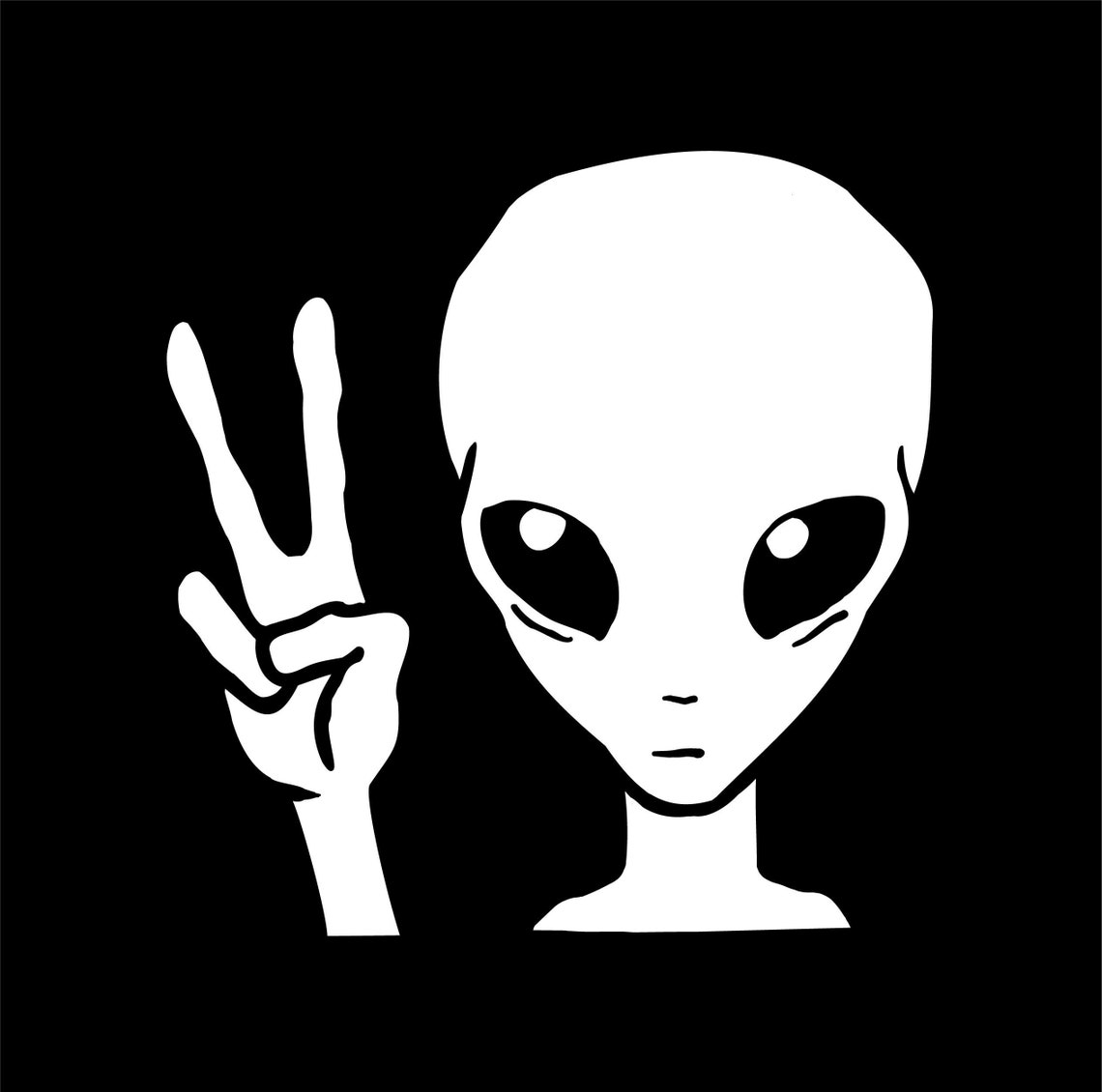 Alien Peace Offering Sign Window Decal Sticker - Etsy