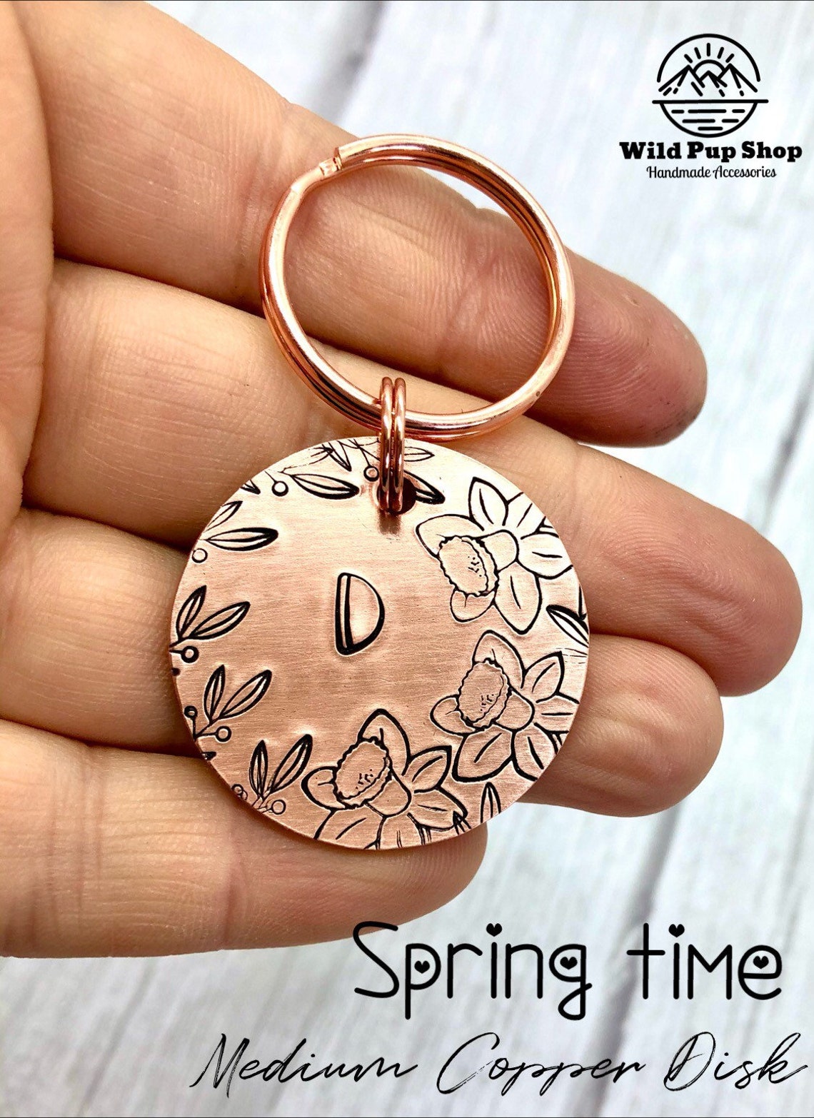 Spring Time Personalised Custom Charm Handmade Stamped - Etsy UK