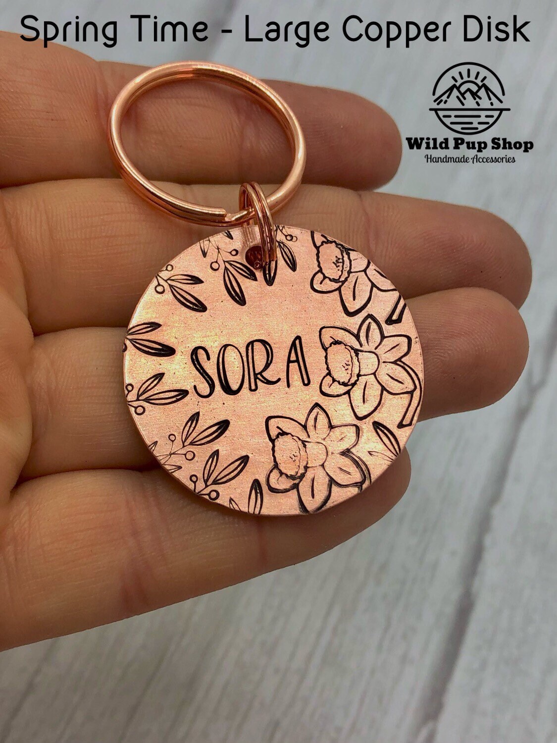 Spring time Personalised Custom charm Handmade stamped | Etsy