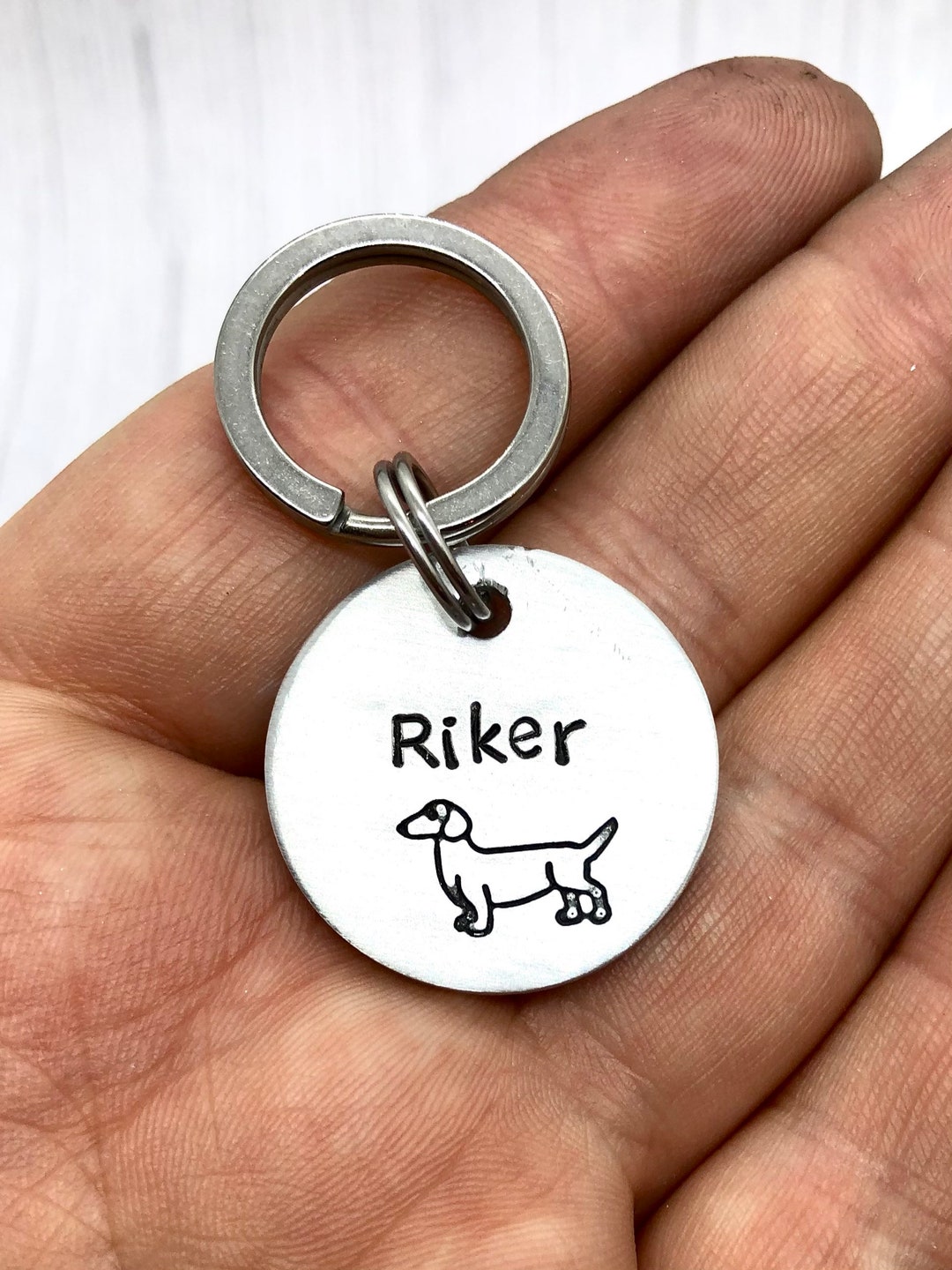 Dachshund Sausage Dog • Initial Custom Keyring Keychain, Personalised ...