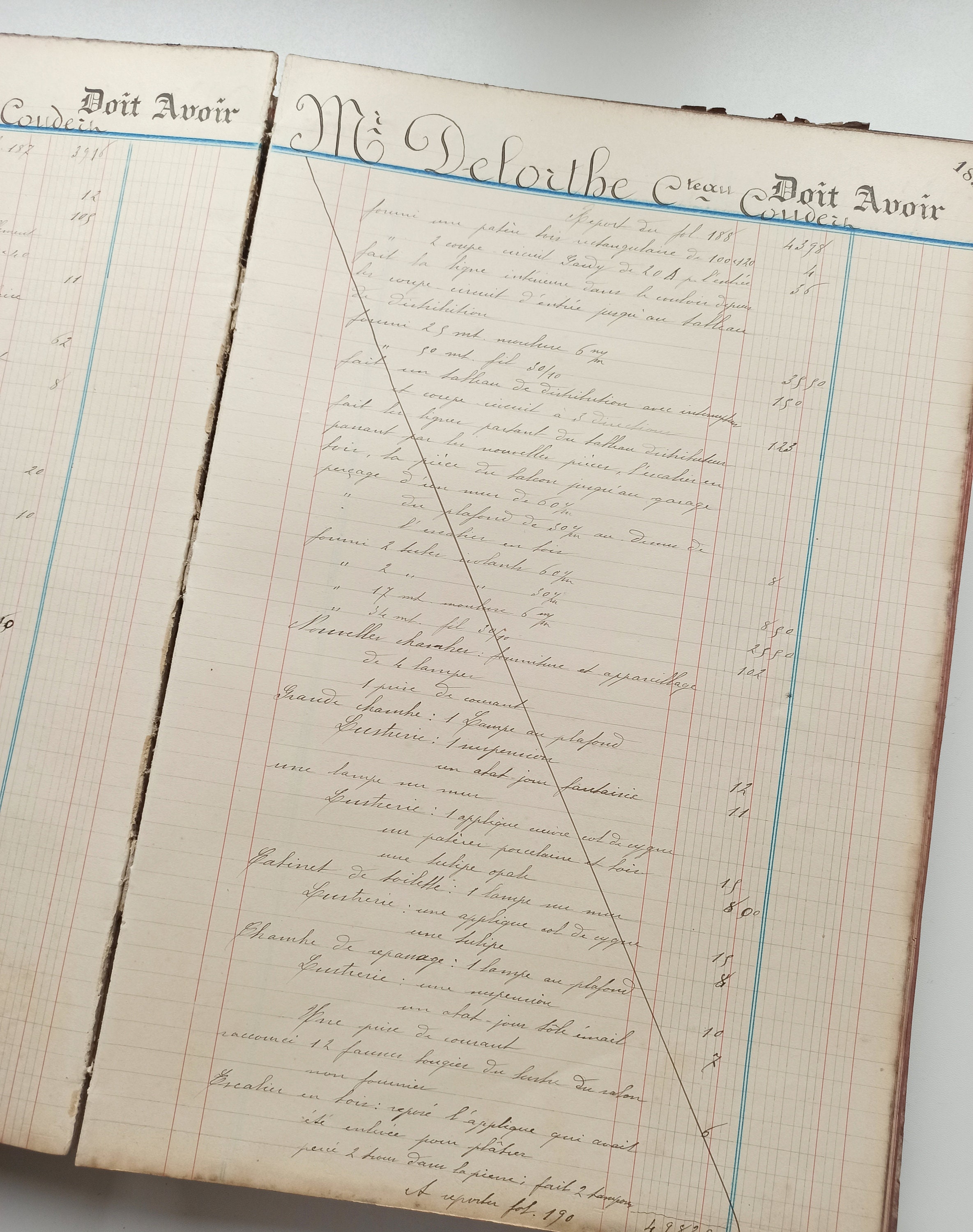 Vintage 1930's French Ledger Pages Set of 5 Large Sheets - Etsy Ireland