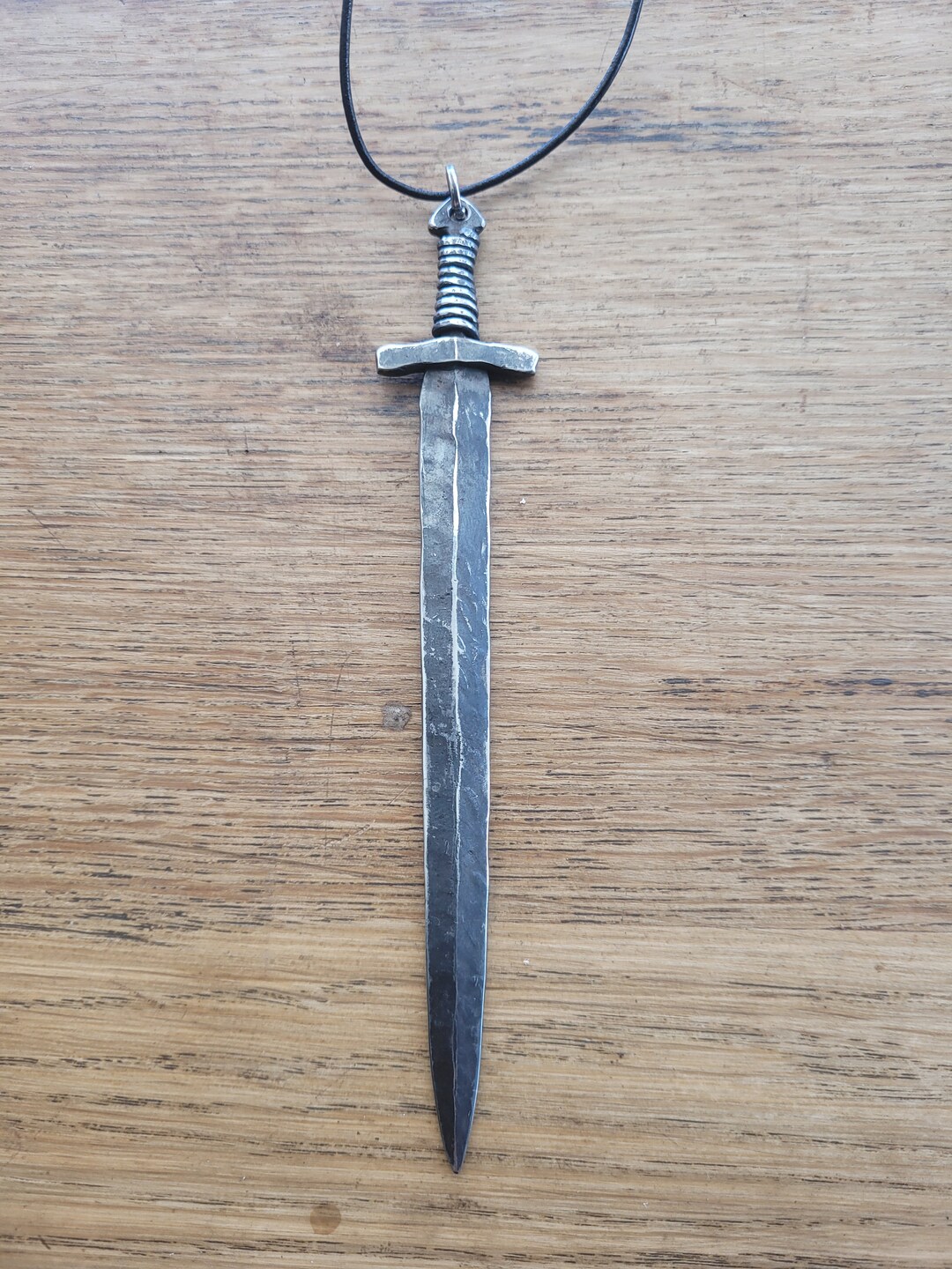 Arthurian Sword Pendant, Stainless Steel Sword Pendant, Hand Forged ...