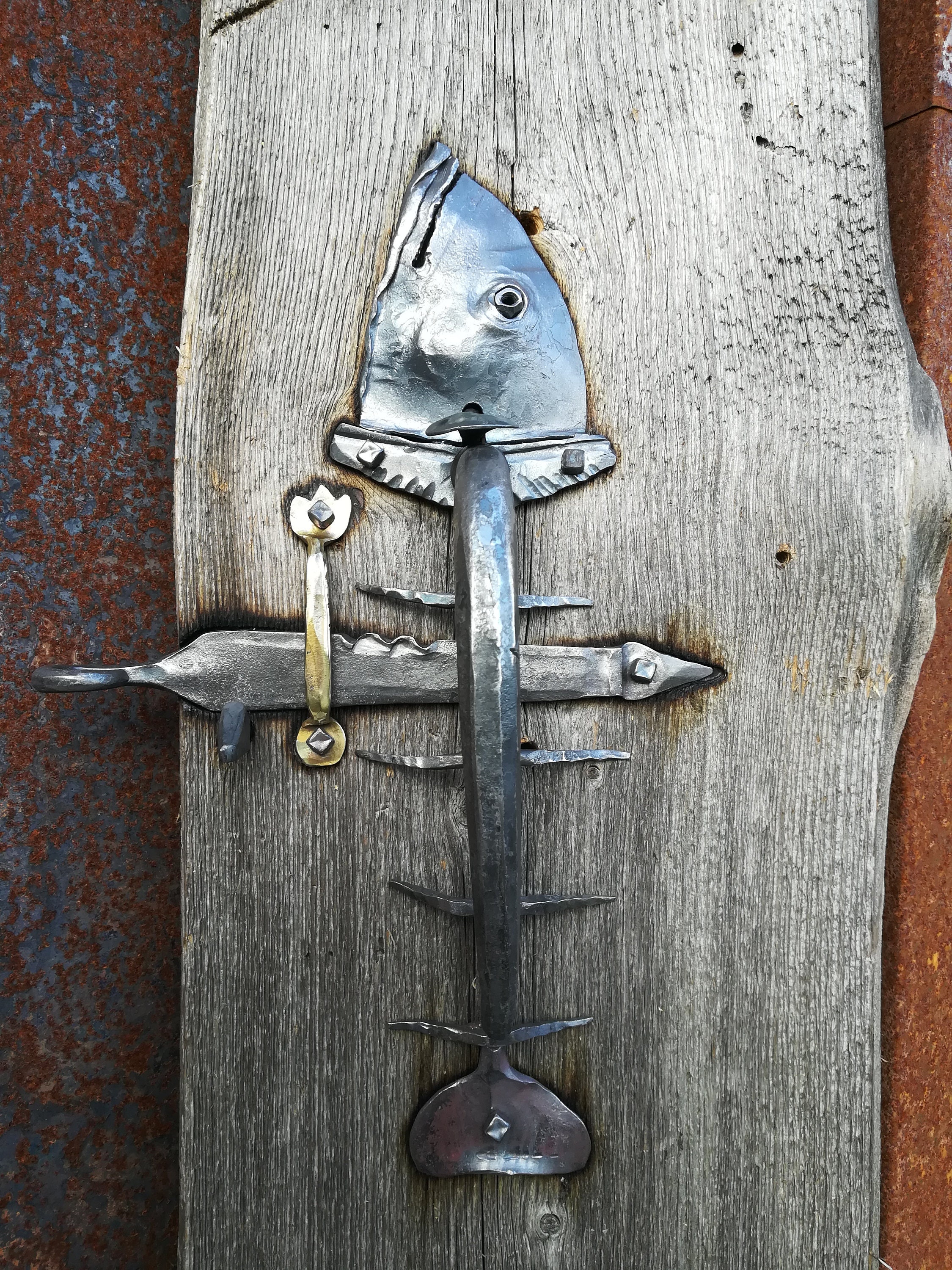 Blacksmith Door Thumb-latch Fish Handle Set/ Fish Skeleton | Etsy