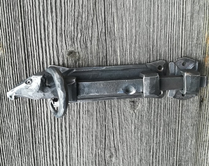 Blacksmith Forged Steel Door Latch, Gate Latch, Garden Gate Latch ...