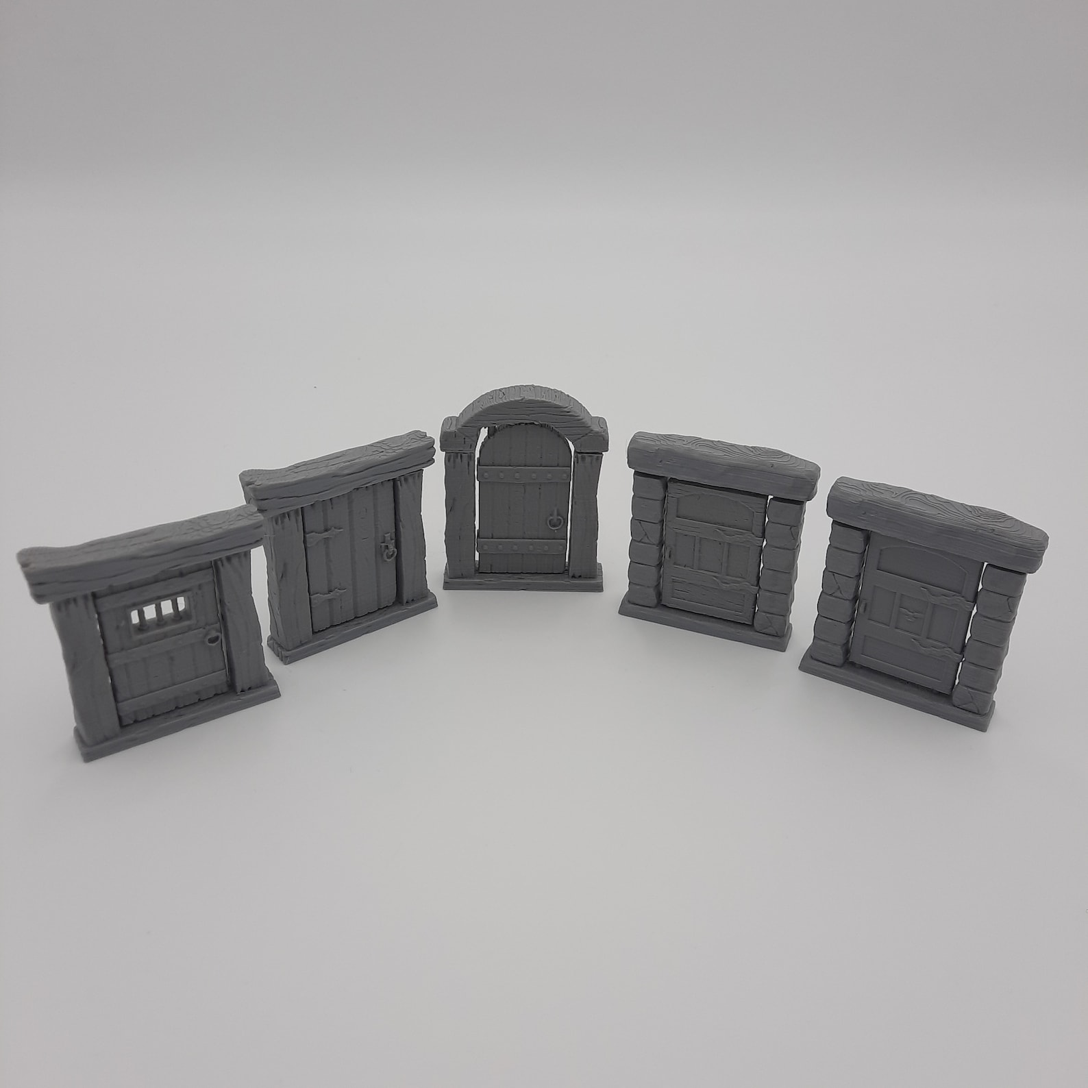5 Hinged Doors, Figurine Miniature gray/unpainted, RPG, Roleplaying ...