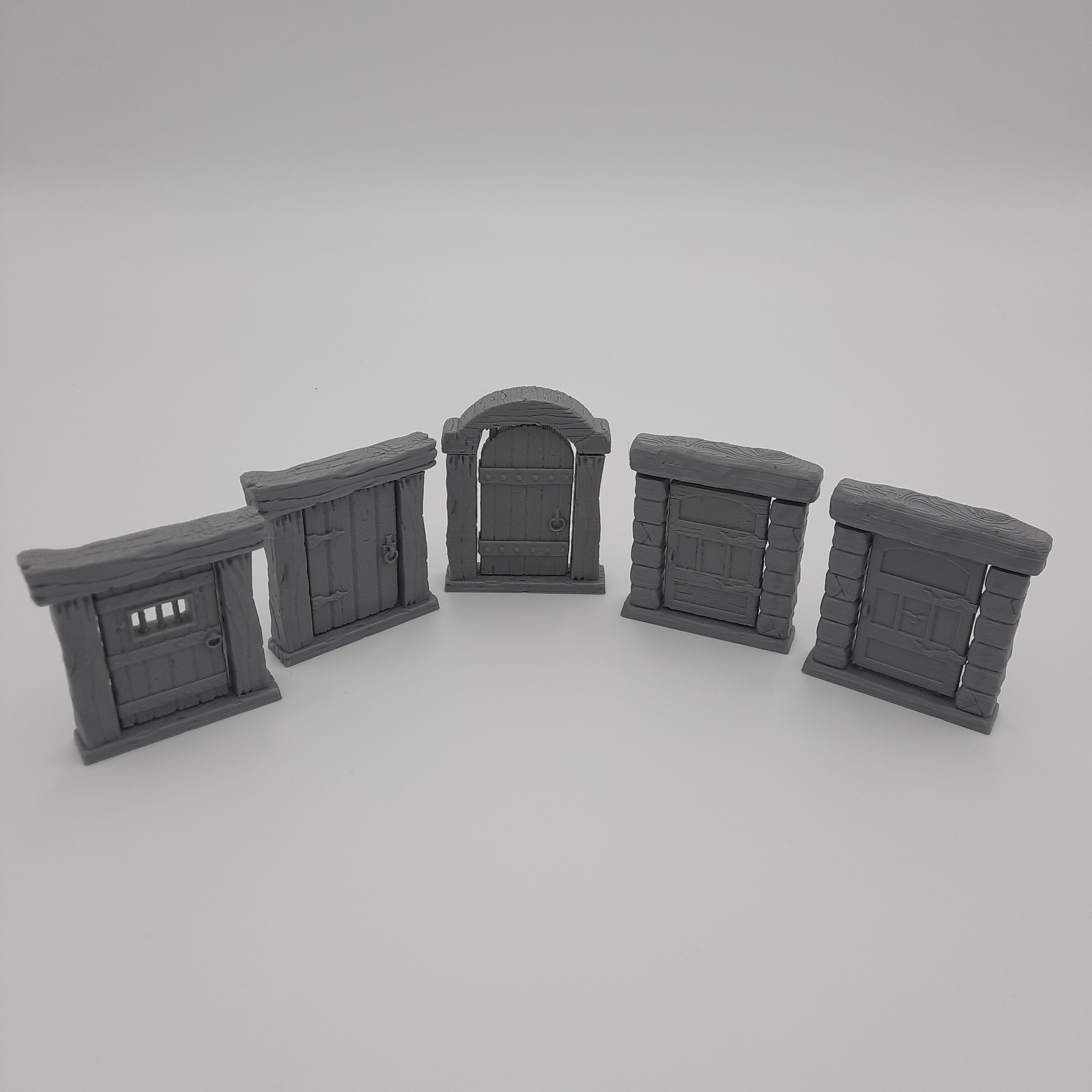 5 Hinged Doors, Figurine Miniature gray/unpainted, RPG, Roleplaying ...