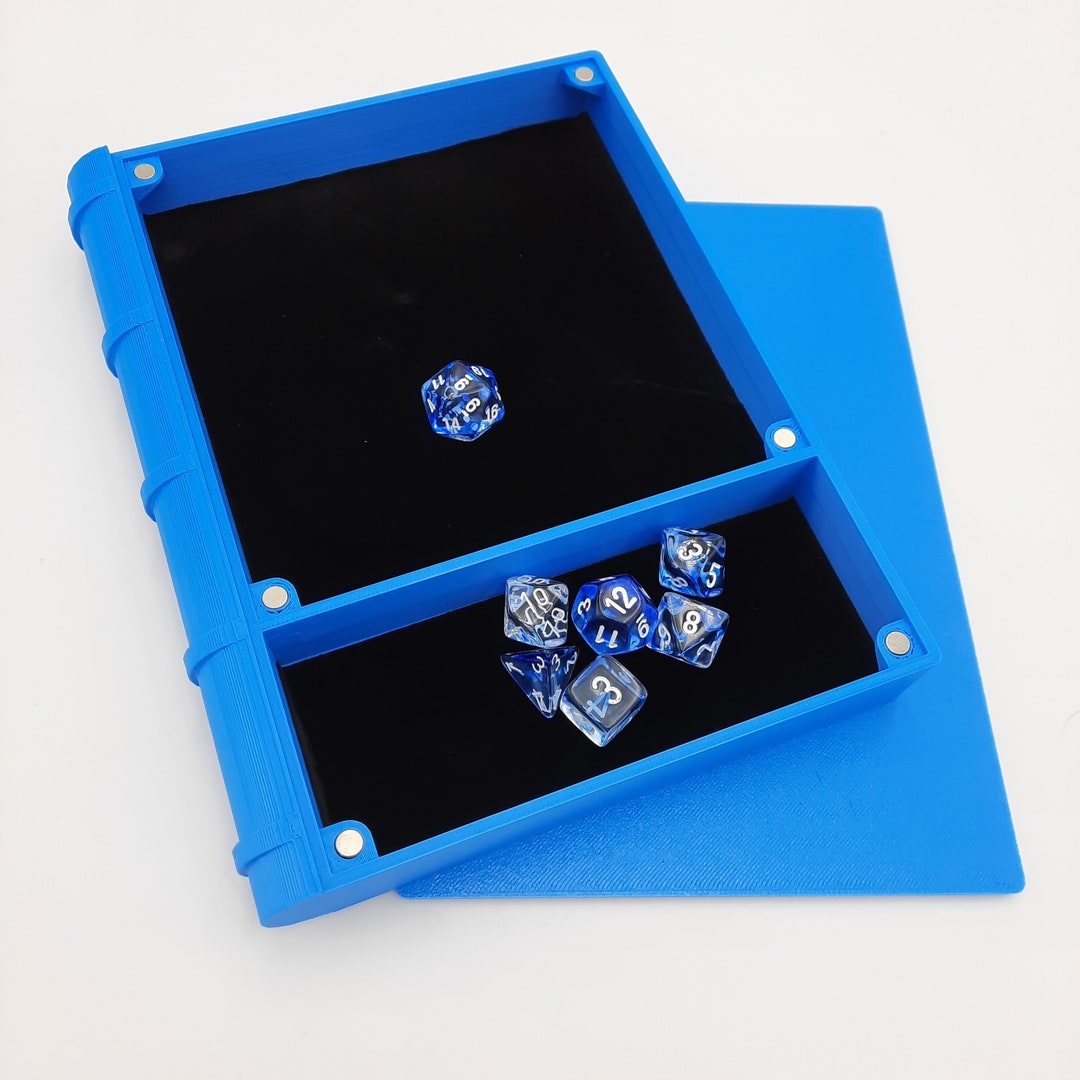 Dice Tray, Box With Magnetic Cover, Felt Dice Tray, Book Dice Tray, Box ...