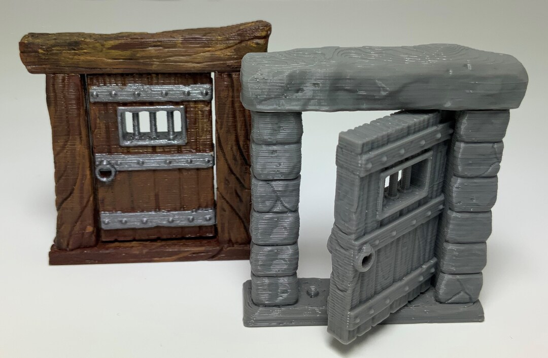 5 Hinged Doors Figurine Miniature gray/unpainted RPG - Etsy