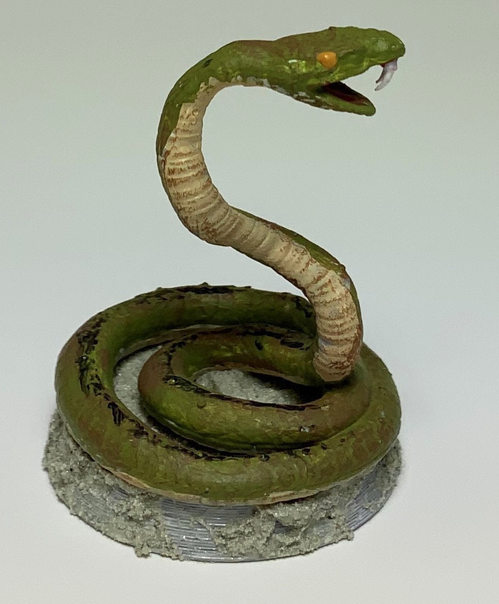 Giant Poisonous Snake Miniature: Unpainted RPG Figurine (28mm) - Etsy