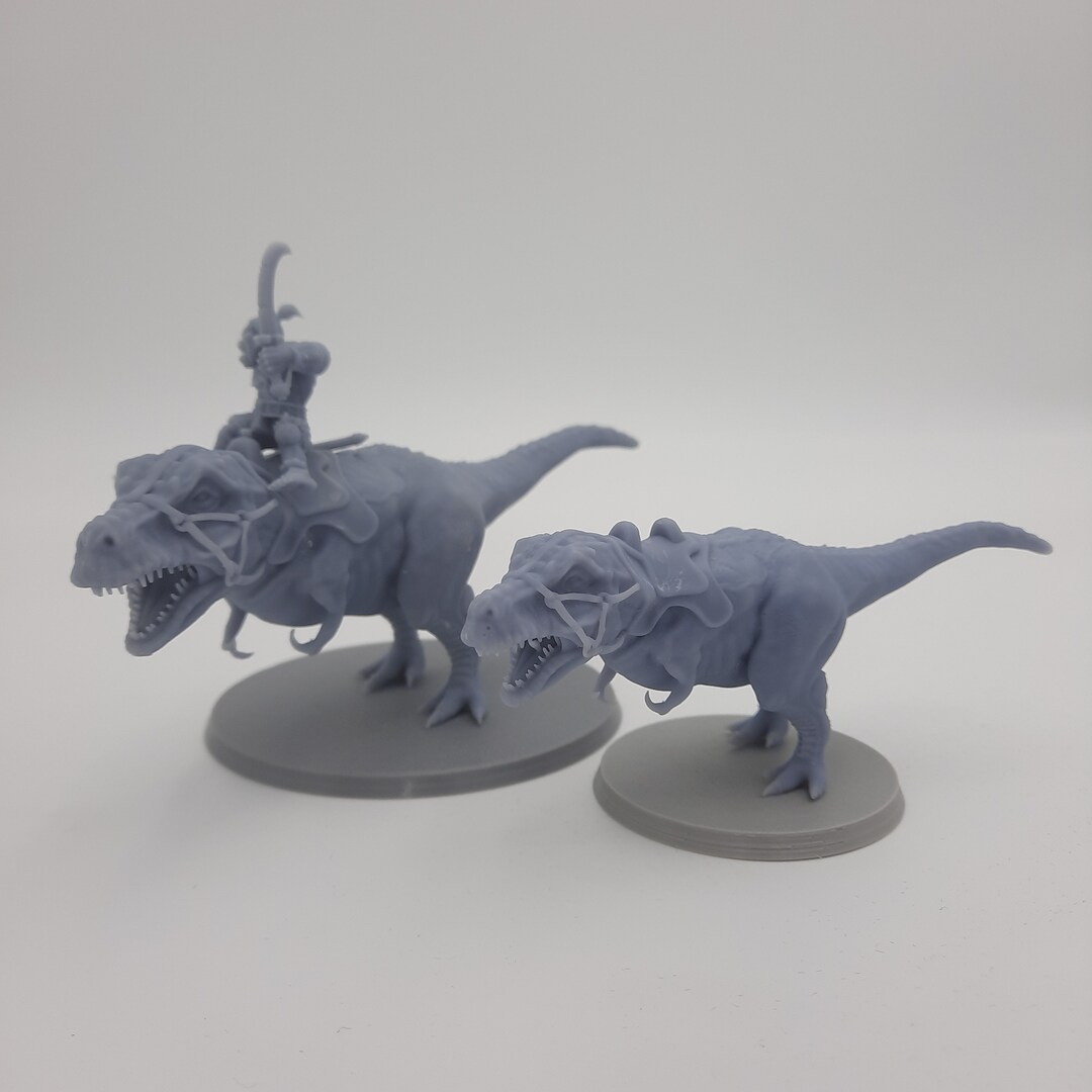 T-rex, Mount With Orc Rider, Figurine, Miniature gray/unpainted, RPG ...