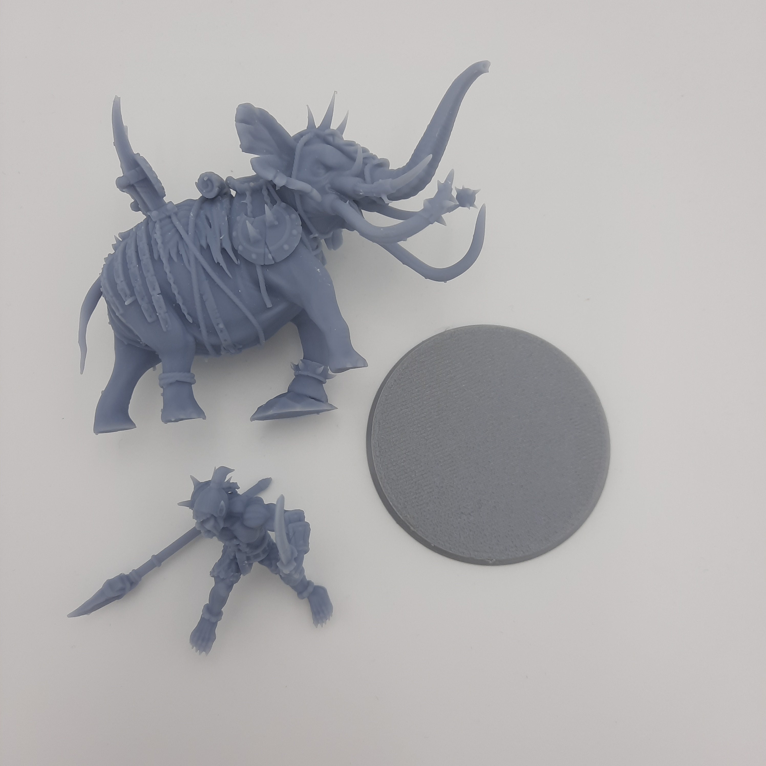 War Elephant With Orc Rider Miniature: Dungeons and Dragons, Pathfinder ...