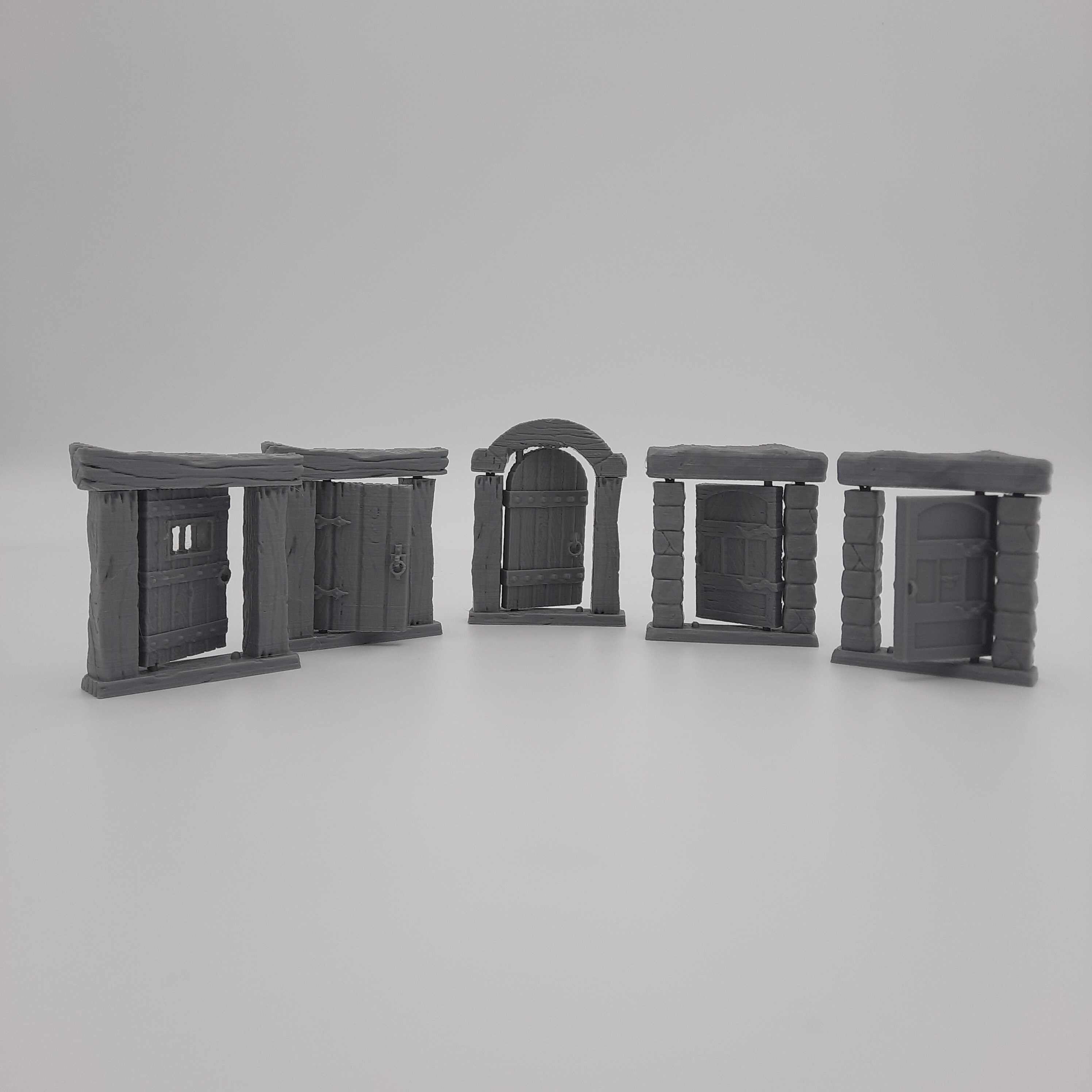 5 Hinged Doors, Figurine Miniature gray/unpainted, RPG, Roleplaying ...