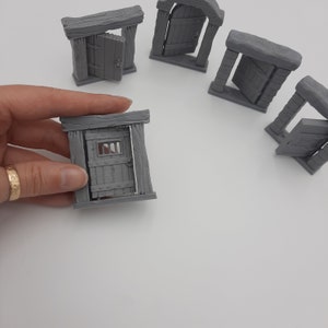 5 Hinged Doors, Figurine Miniature (gray/unpainted), RPG, Roleplaying ...
