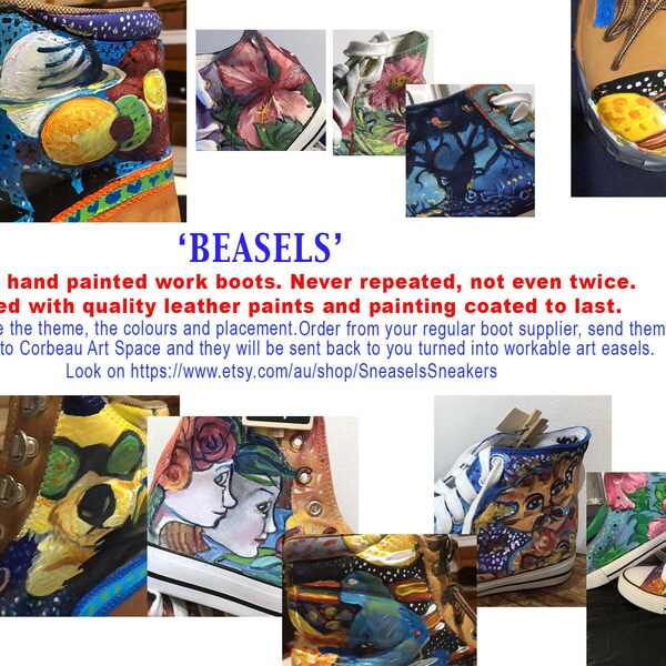Hand Painted Boots - Etsy