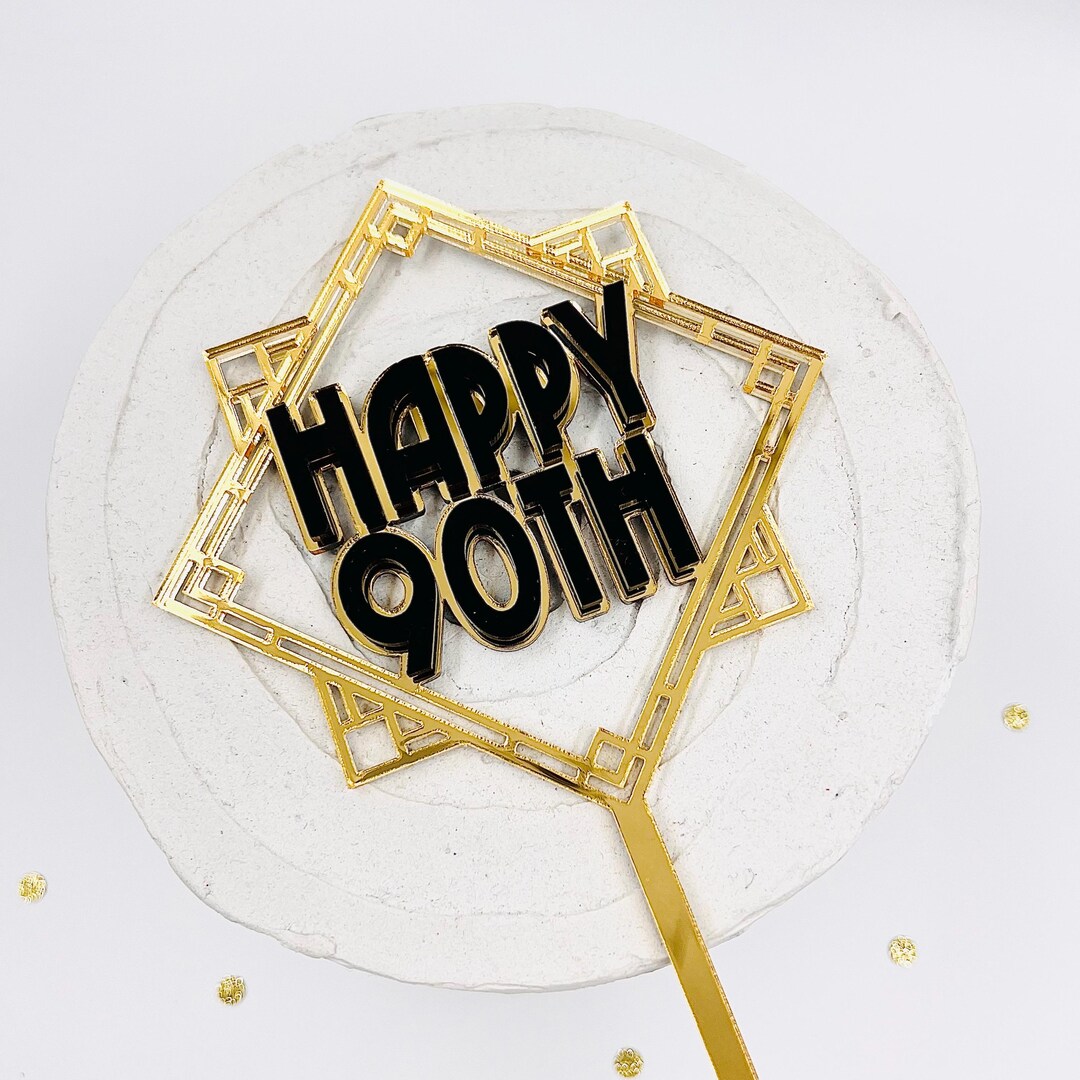 90th Birthday Cake Topper , 90th Birthday Party , Art Deco Party ...