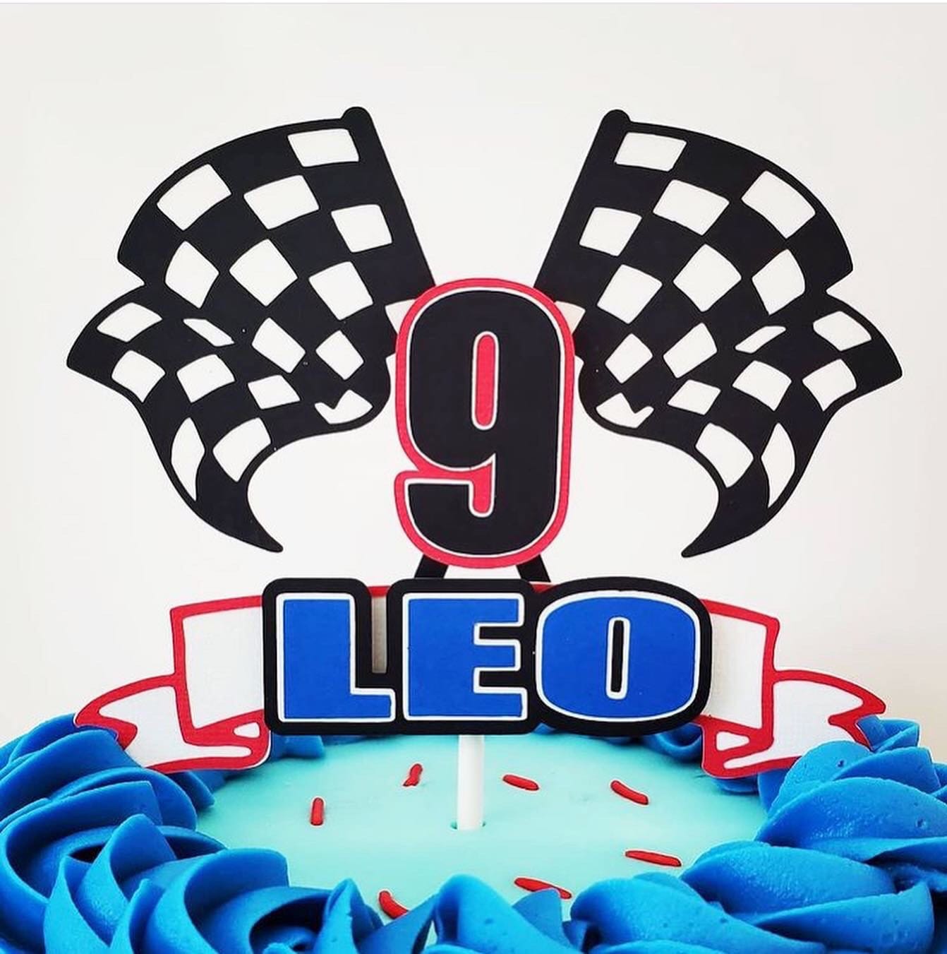 Racing Cake Topper Race Car Cake Topper Checkered Flag Cake - Etsy Hong ...