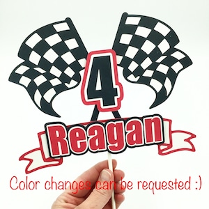 Racing Cake Topper Race Car Cake Topper Checkered Flag Cake - Etsy