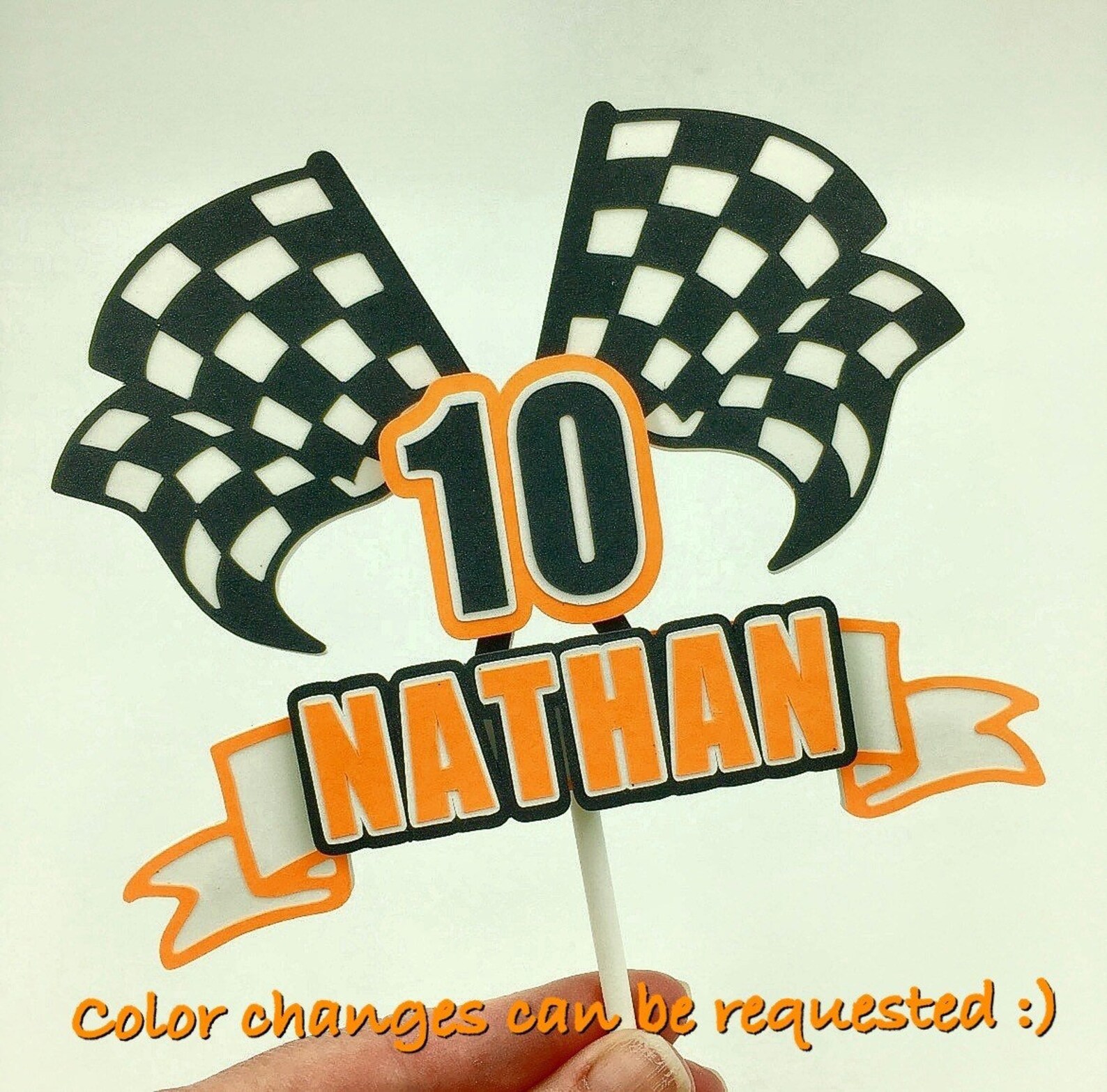 Racing Cake Topper Race Car Cake Topper Checkered Flag Cake | Etsy