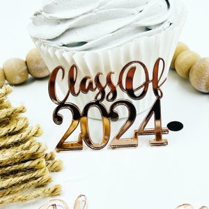Graduation Cupcake Toppers , Acrylic Cupcake Toppers, Class of 2024 ...