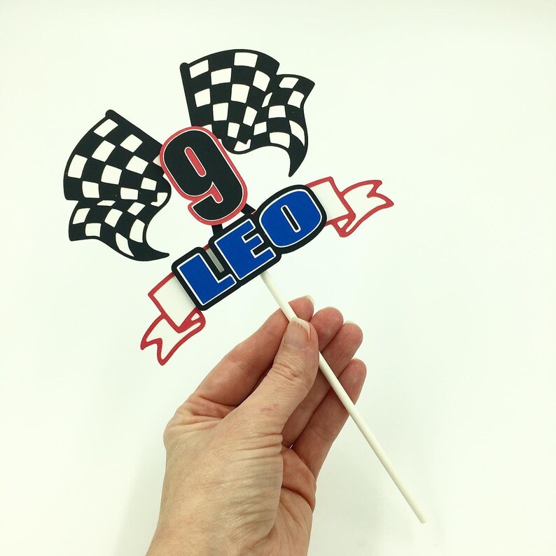 Racing Cake Topper Race Car Cake Topper Checkered Flag Cake - Etsy