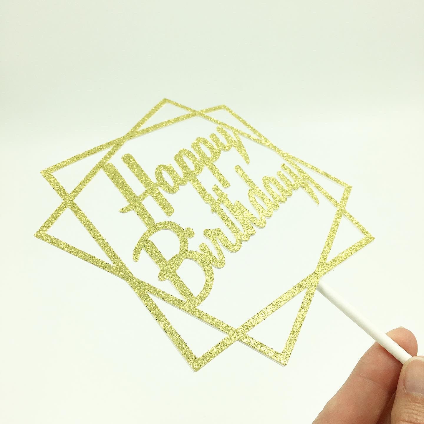 Happy Birthday Cake Topper Square Cake Topper Birthday Party - Etsy