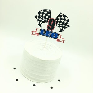Racing Cake Topper Race Car Cake Topper Checkered Flag Cake - Etsy