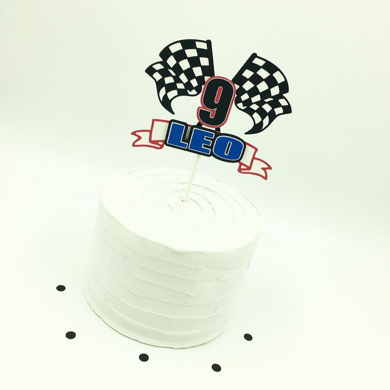 Racing Cake Topper Race Car Cake Topper Checkered Flag Cake - Etsy