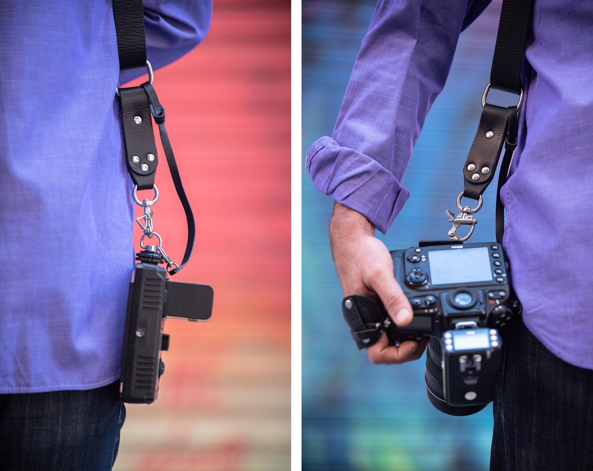 Dual Camera Strap Leather Camera Harness Multi Camera Strap - Etsy