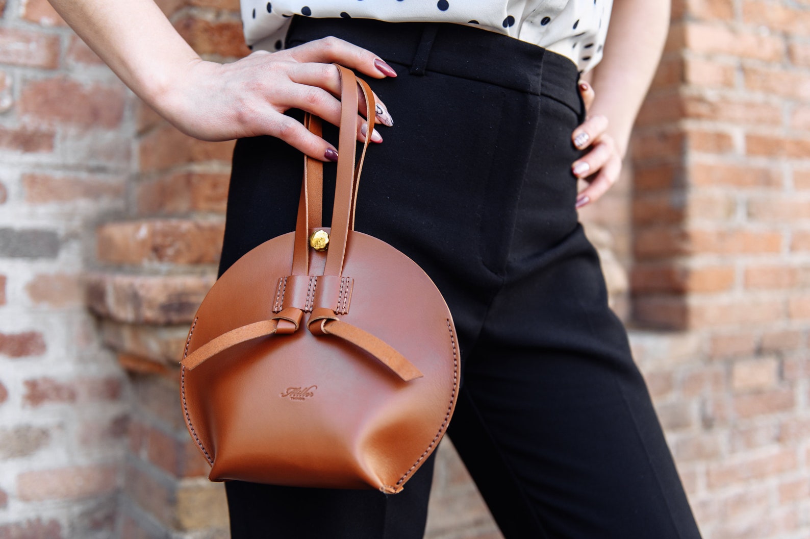 Unique Round Clutch Bag, Evening Handbag, Round Leather Bag, Evening ...