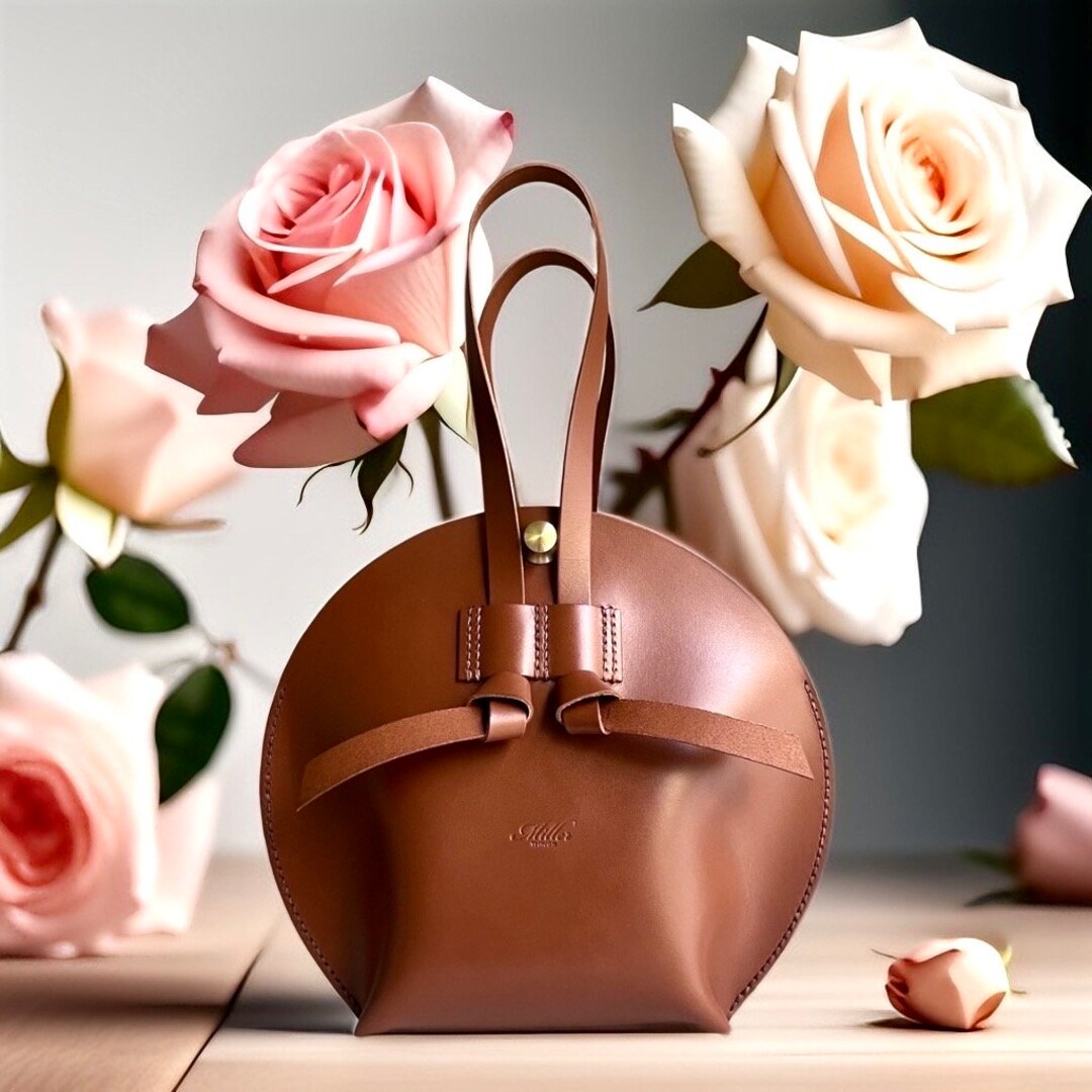 Unique Round Clutch Bag, Evening Handbag, Round Leather Bag, Evening ...