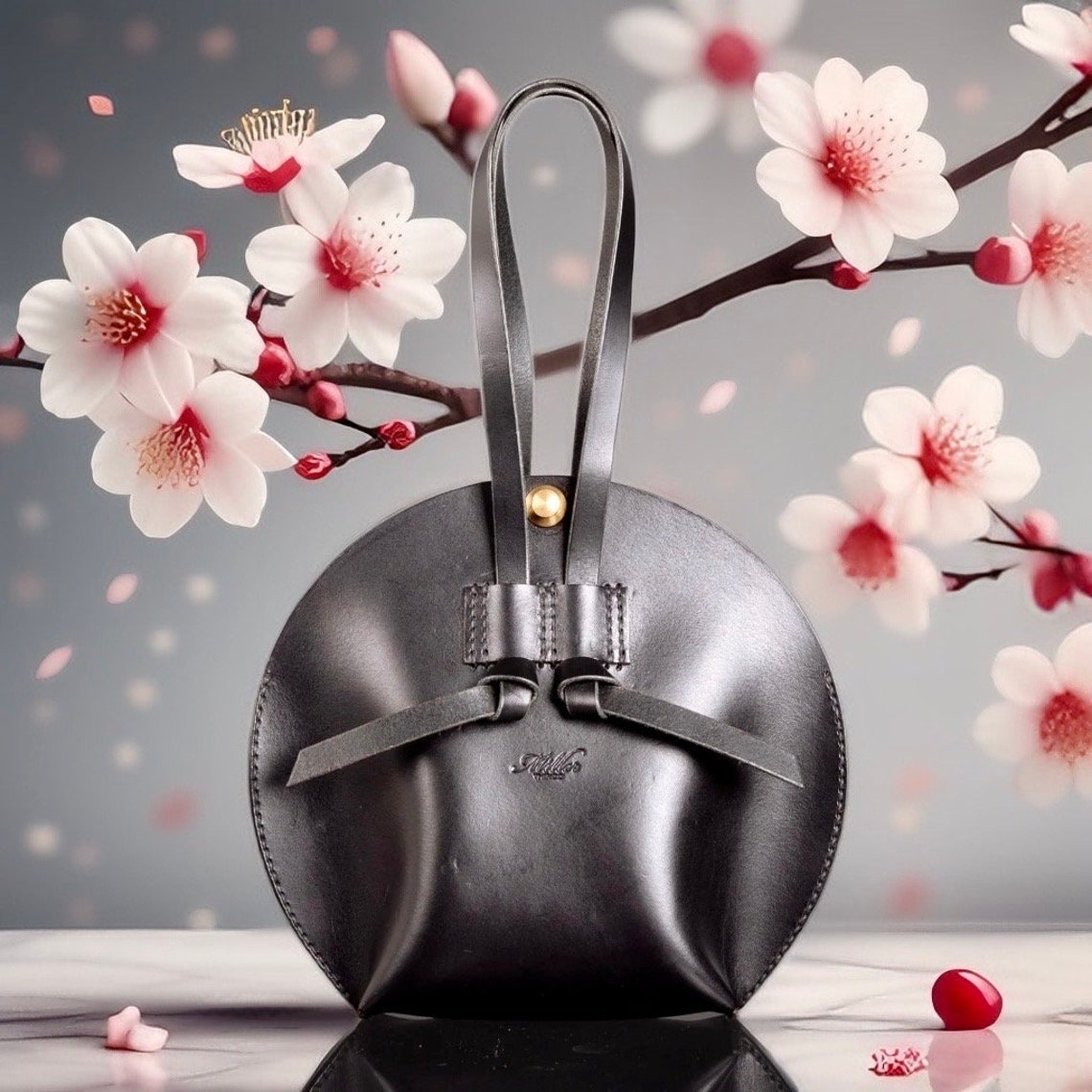 Unique Round Clutch Bag, Evening Handbag, Round Leather Bag, Evening ...