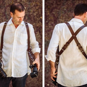 Dual Camera Strap, Leather Camera Harness, Multi Camera Strap ...