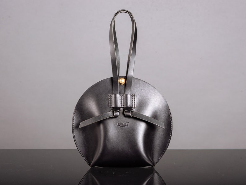 Unique Round Clutch Bag Evening Handbag Round Leather Bag - Etsy