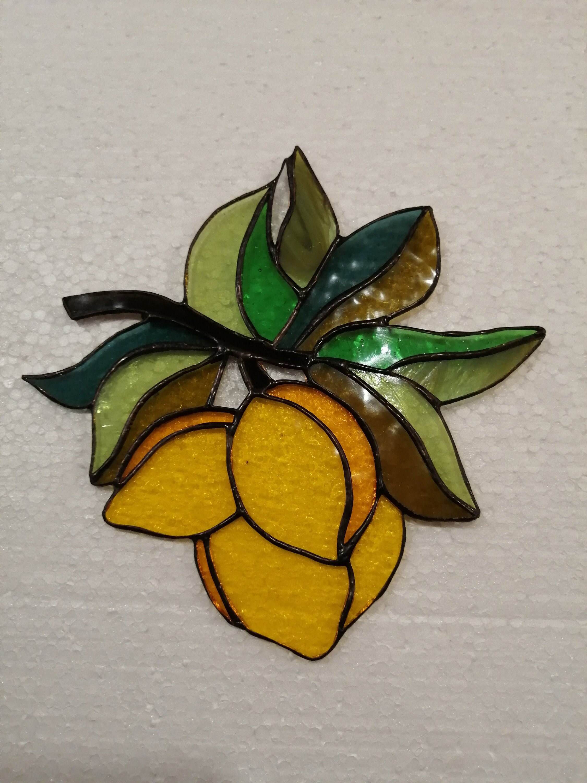 Lemon Fruit Stained Glass Kitchen Home Decor Window Hanging | Etsy