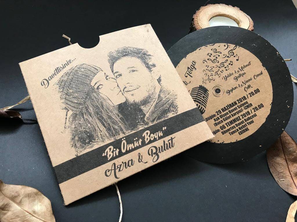 Record Wedding Invitation With Photo - Etsy