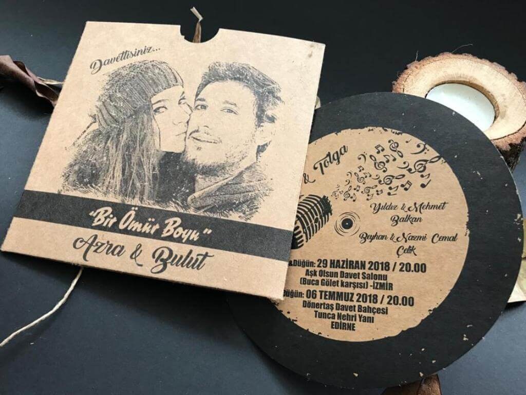 Record Wedding Invitation With Photo - Etsy