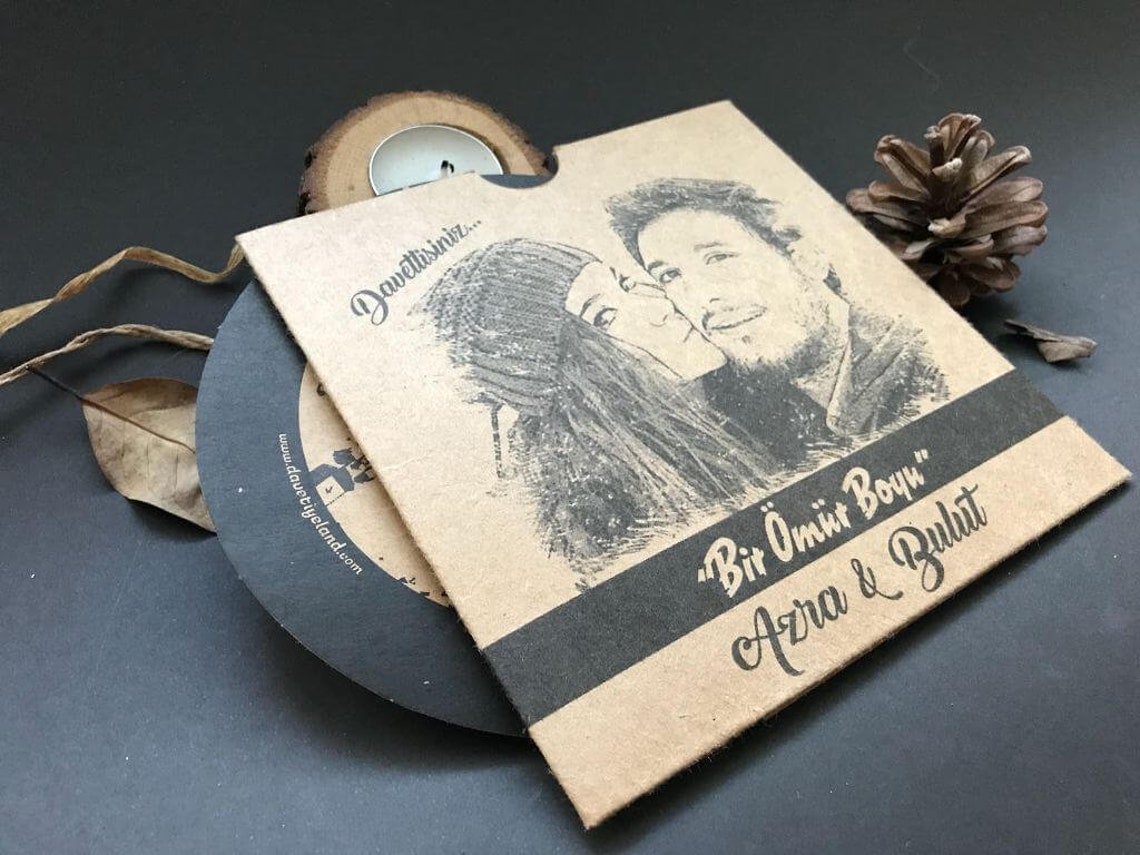 Record Wedding Invitation With Photo - Etsy Canada