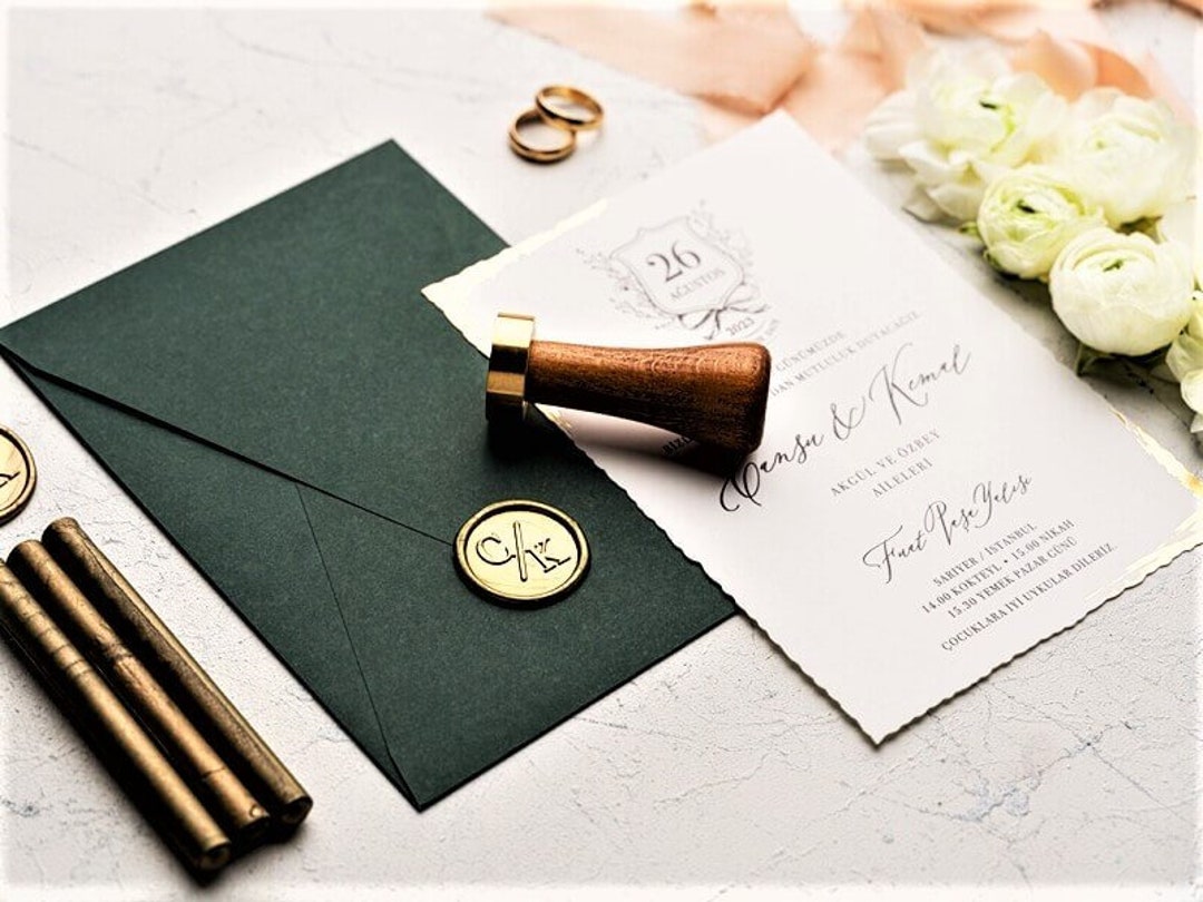 Sealed Invitation Card With Green Envelope - Etsy
