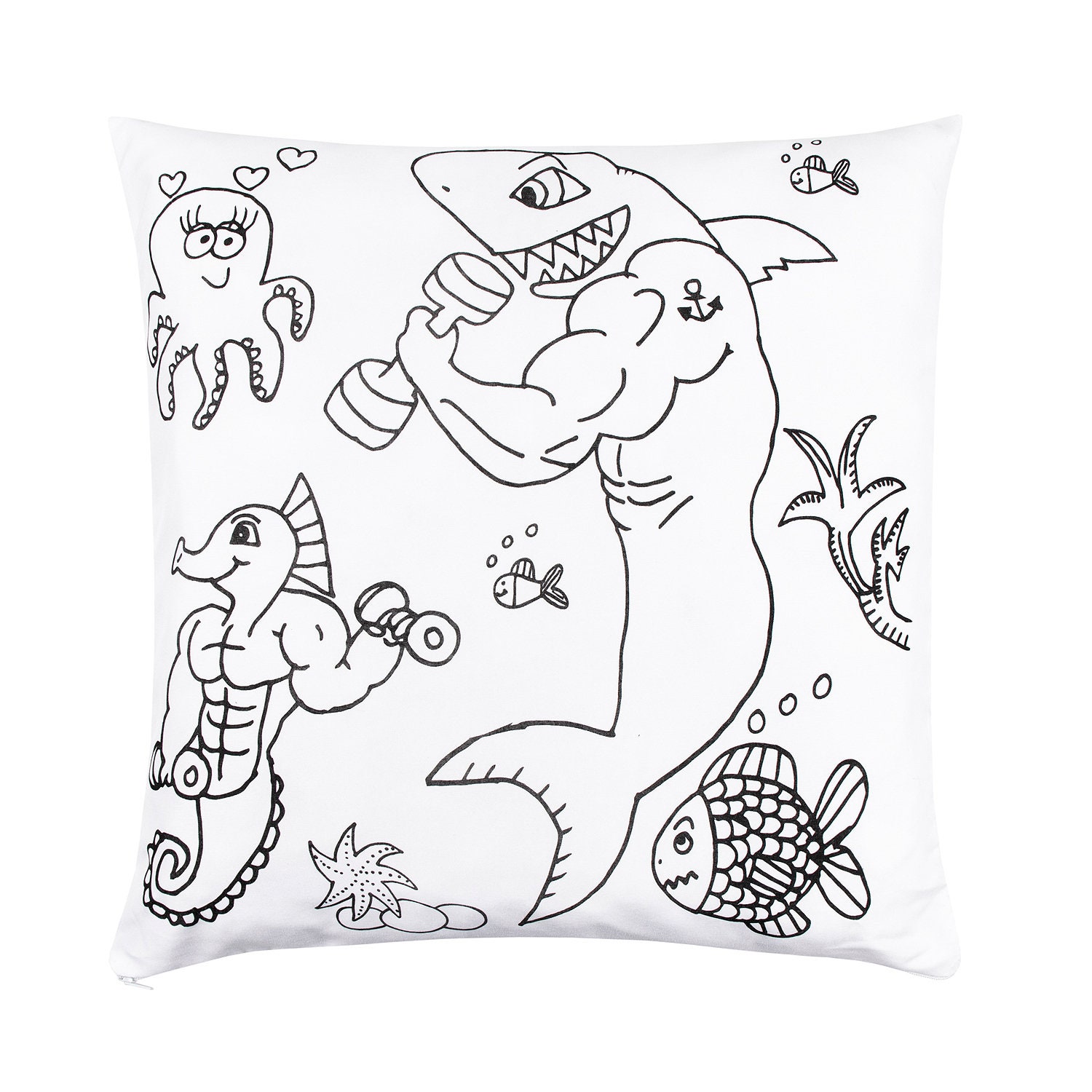 2 Sided Coloring Pillow. Coloring Cushion and Markers. SHARK - Etsy